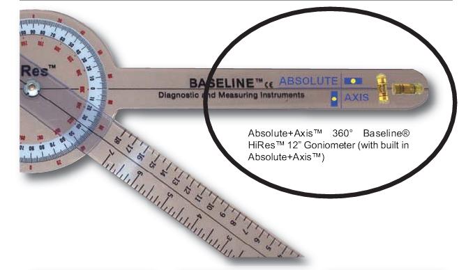 Baseline Absolute-Axis Plastic Goniometer with Built-In Level