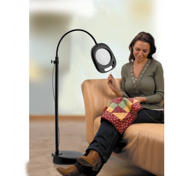 Daylight 5" LED Mag Light Floor/Table Magnifying Lamp with Flexible ...