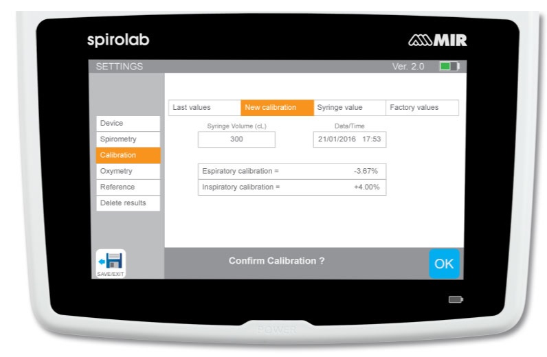 Spirolab Portable Desktop Spirometer with Oximetry