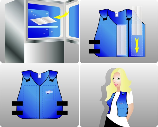 Phase Change Cooling Vest with Front Zipper