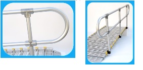Aluminum Handrails for Roll-A-Ramp Modular Ramp Systems