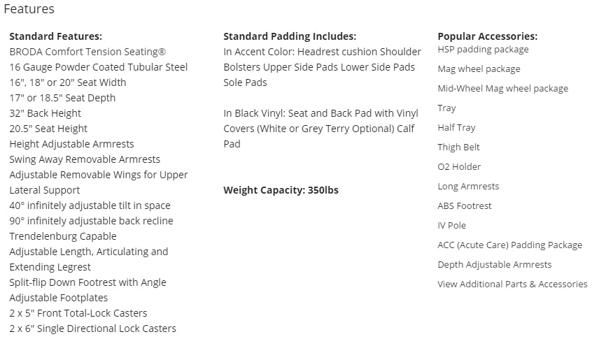 Broda Synthesis Positioning Wheelchair (V4)