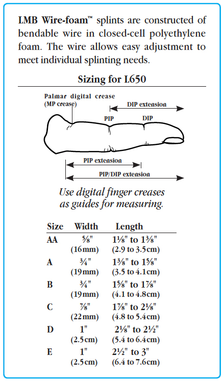 LMB Wire-Foam PIP/DIP Finger Extension Splint
