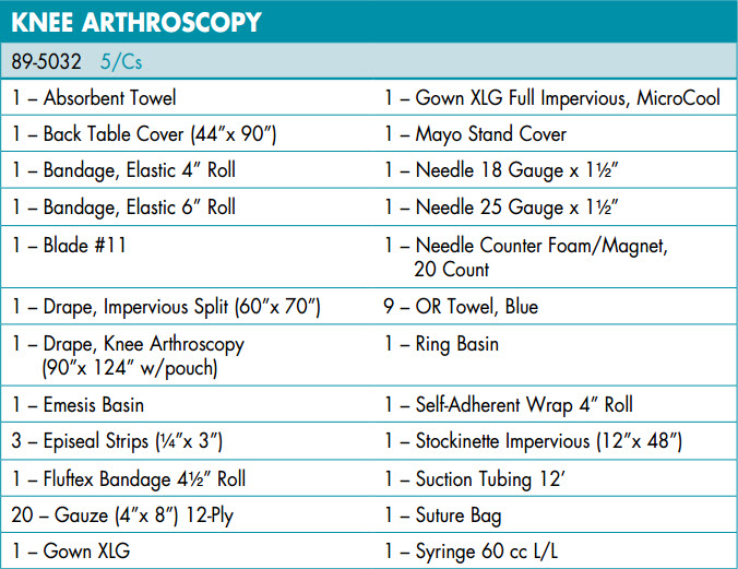 Knee Arthroscopy Procedure Pack