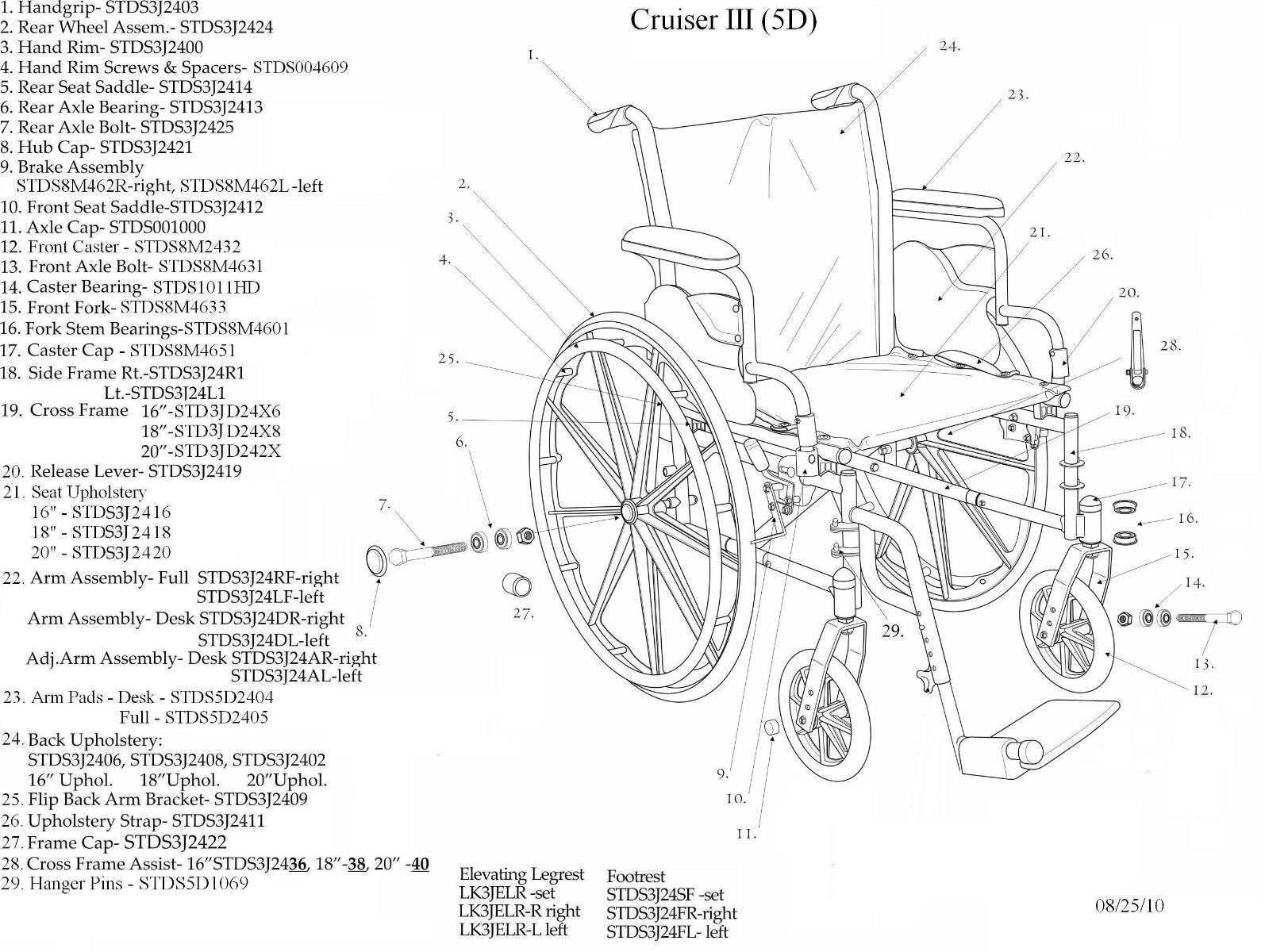 Drive Wheelchair Parts List at Carol Freda blog