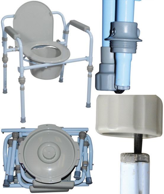 Drive Medical Adjustable Height Folding Steel Commode