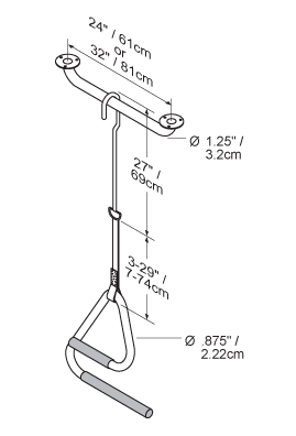 Overhead Trapeze with Ladder Rungs - e2 Ceiling Mount Trapeze by ...
