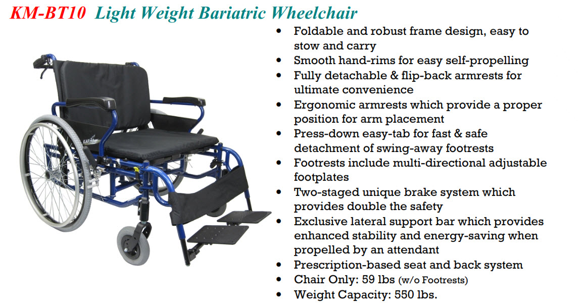 Heavy Duty BT10 Bariatric Wheelchair : Bariatric Wheelchairs