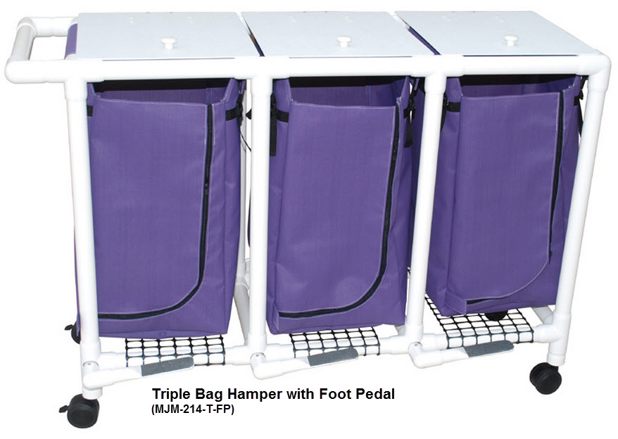 Triple Bag Mobile Laundry Hamper - FREE Shipping