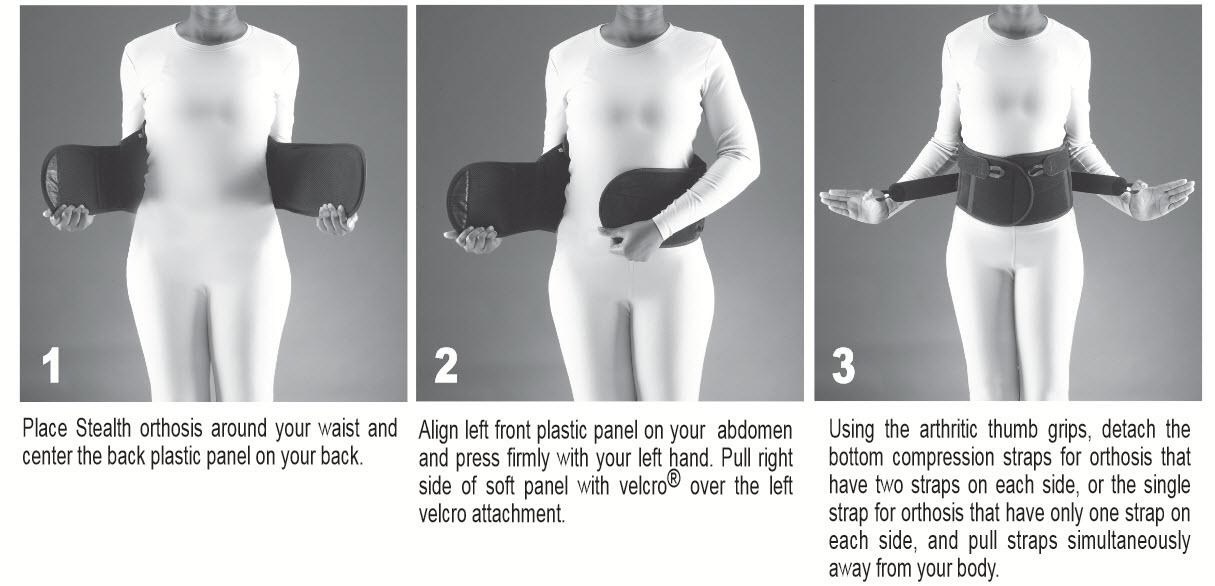Stealth Rehab Lumbo-Sacral Orthosis LSO Back Support Brace