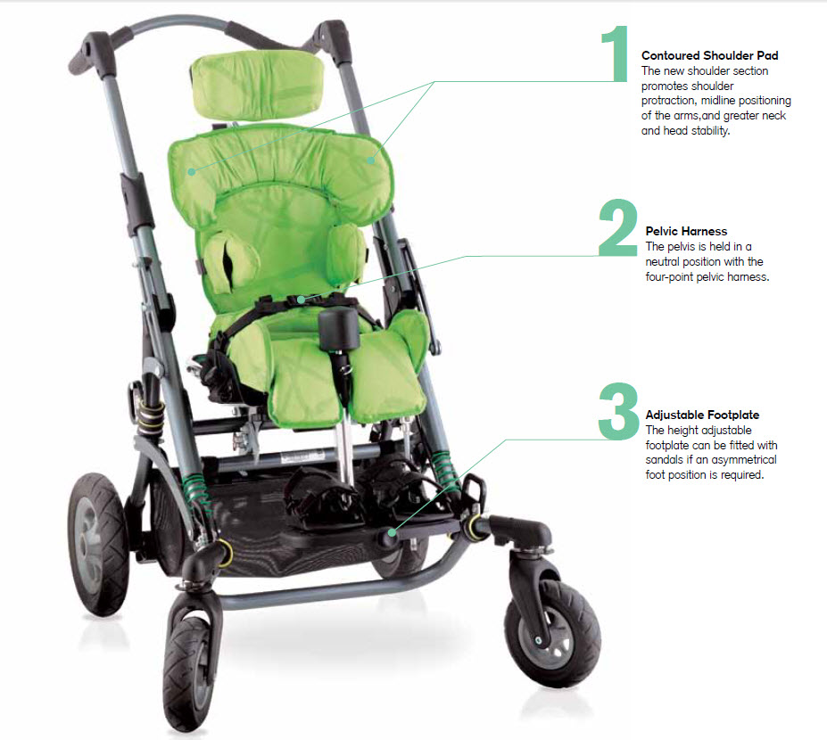 Kimba Neo with Leckey Squiggles Seating : Special Needs Strollers