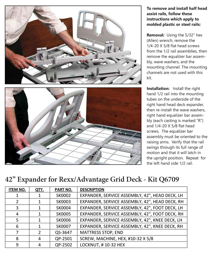 Bed Expander Kit for Rexx, Fast Rexx and Advantage Beds