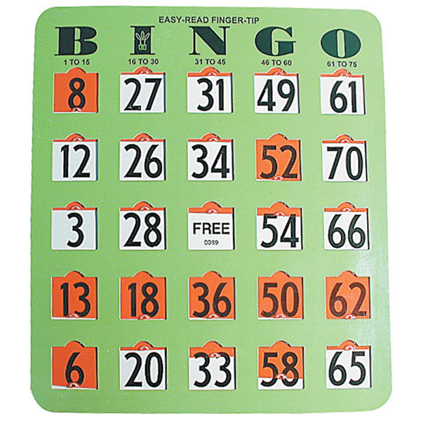 Easy Read Finger-Tip Bingo Cards - FREE Shipping