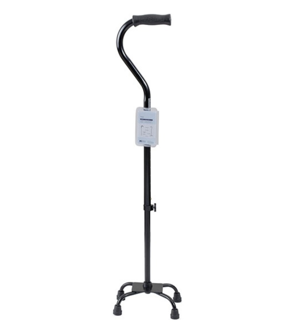 Quad Cane with 4-Point Non-Slip Base for Users 4'10" to 6'3"