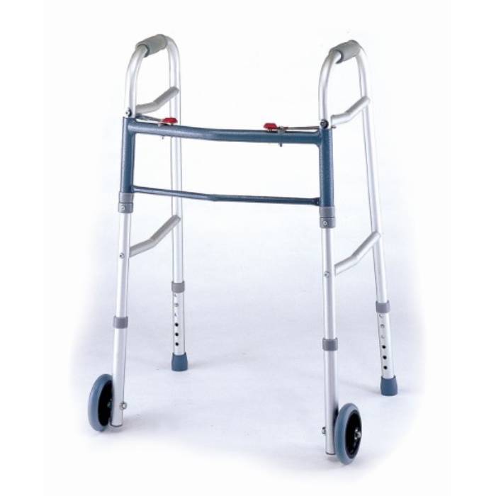 Lightweight Folding Walker - Aluminum Adjustable Height, 300 lb Capacity