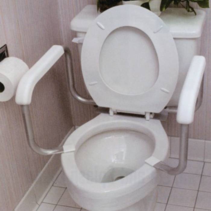 Toilet Safety Rails with Padded Arm Supports for Bathroom Stability and ...