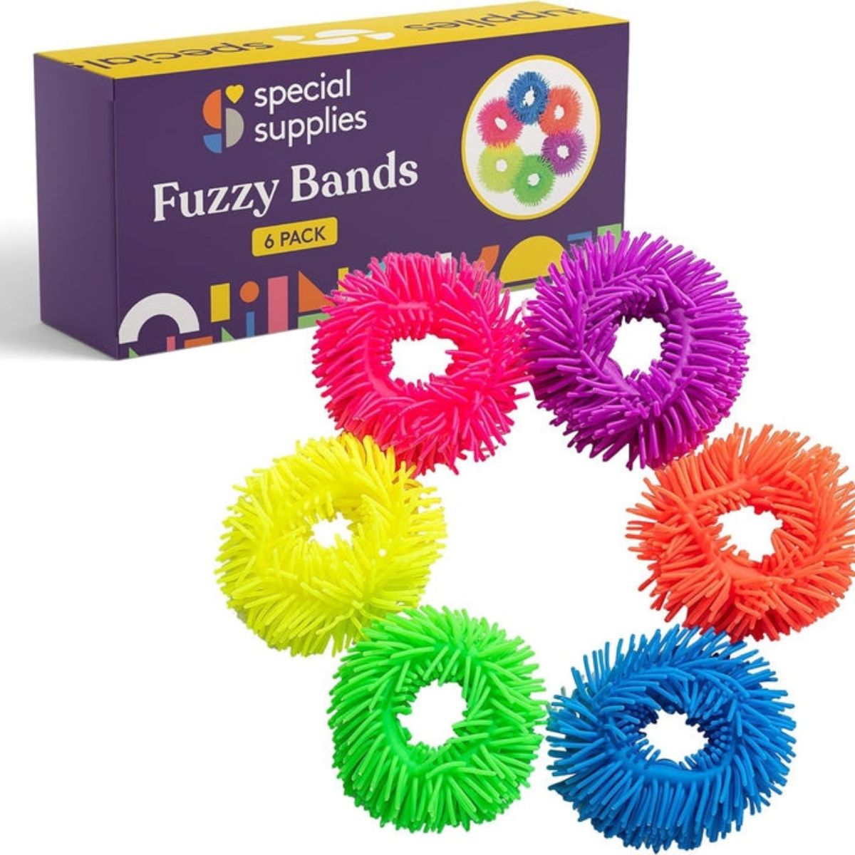 Stretchy Sensory Fidget Bracelets for Kids - Soft Textured Fuzzy ...