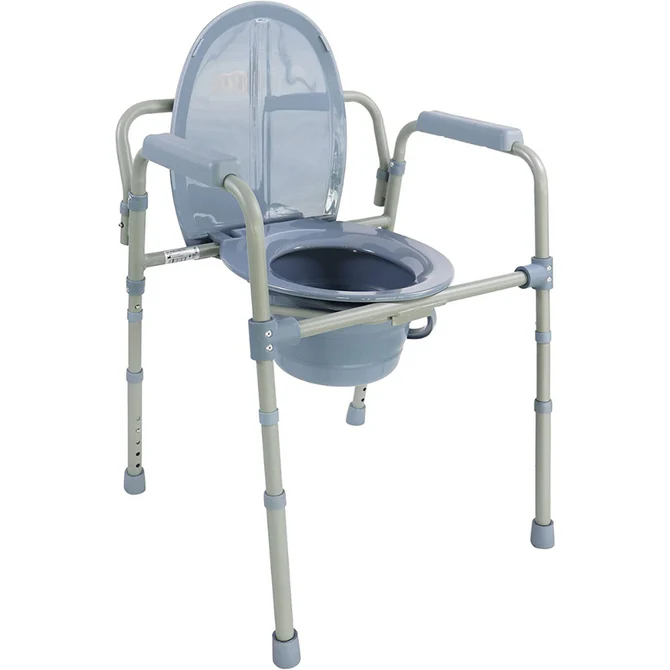 Commode Chair for Bedside, Over Toilet or In Shower - Height Adjustable