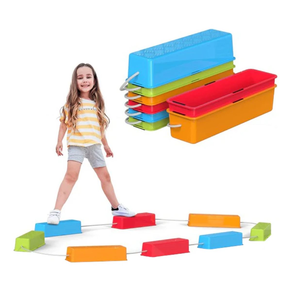 Balance Beams Stepping Stones Set for Kids | Non-Slip 8-Piece Active ...