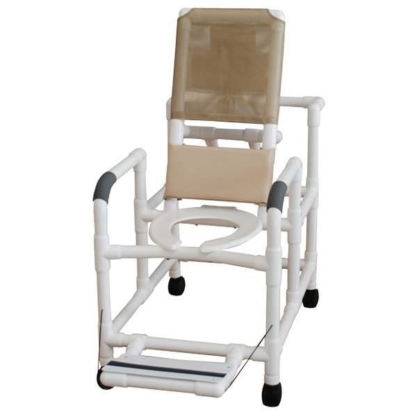 Reclining Shower Chair with Wheels, Folding Foot Rest, & Open Front ...