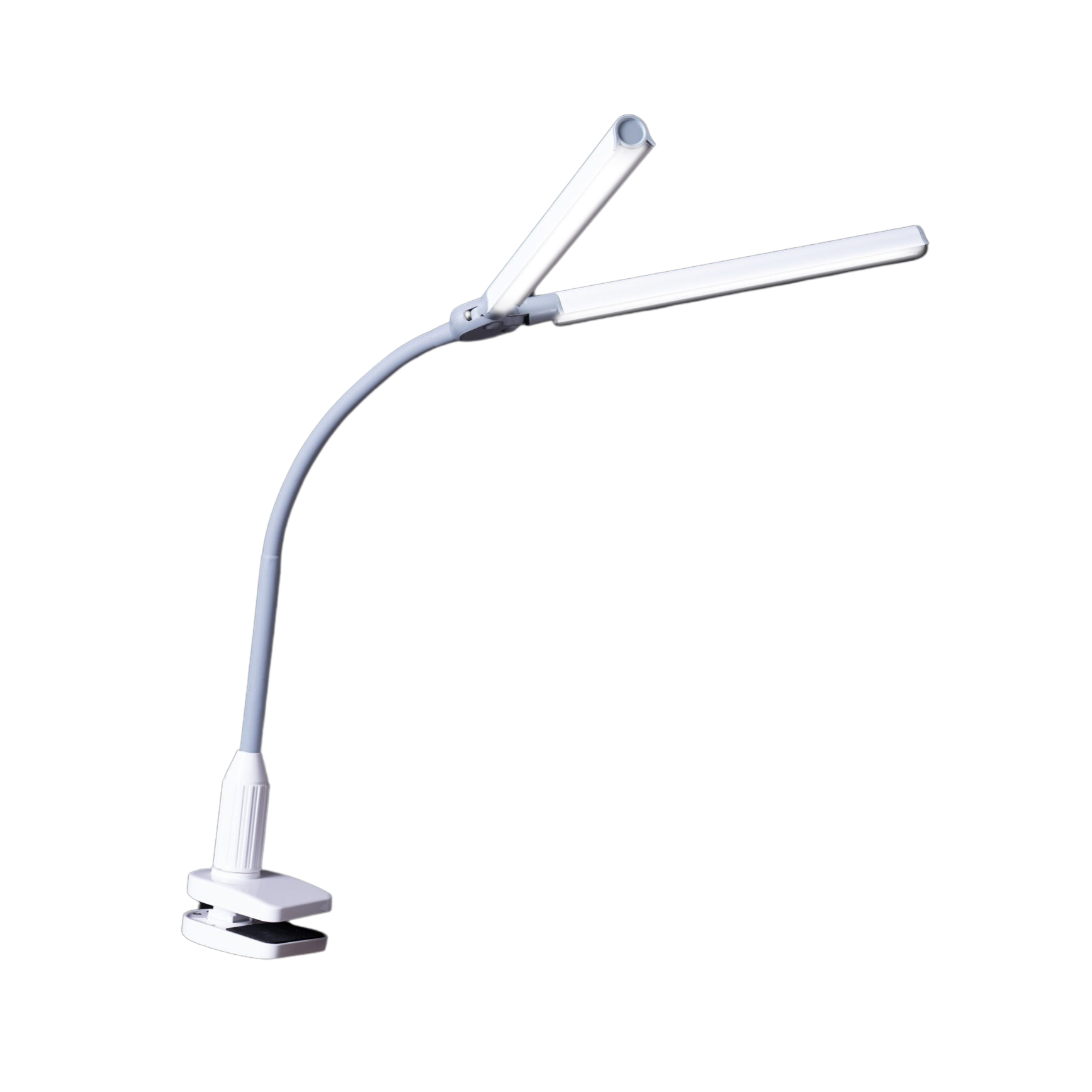 DuoPro Clamp Lamp with Double Shade and Adjustable LED Brightness