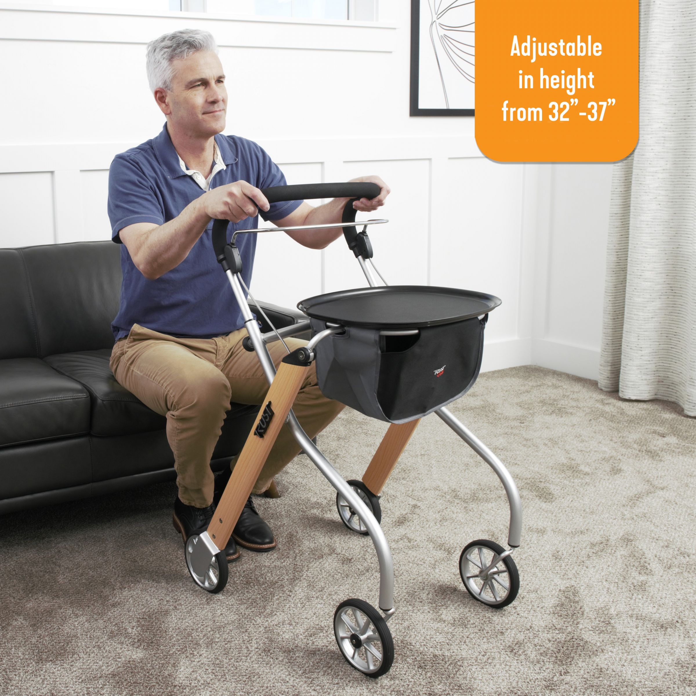 Stander Lets Go Indoor Lightweight Rollator by Trust Care
