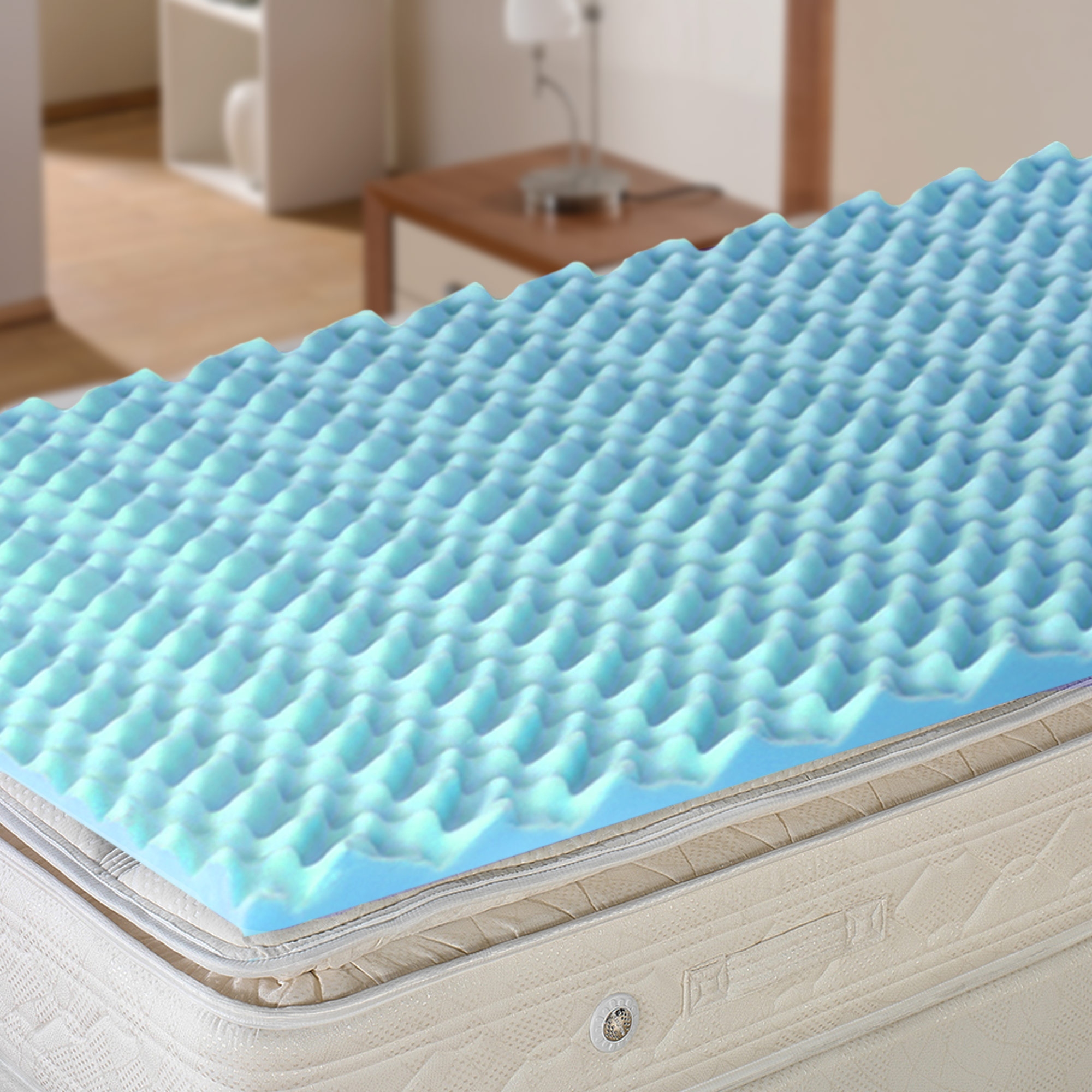 Egg Crate Foam Mattress Pad for Pressure Relief and Comfort