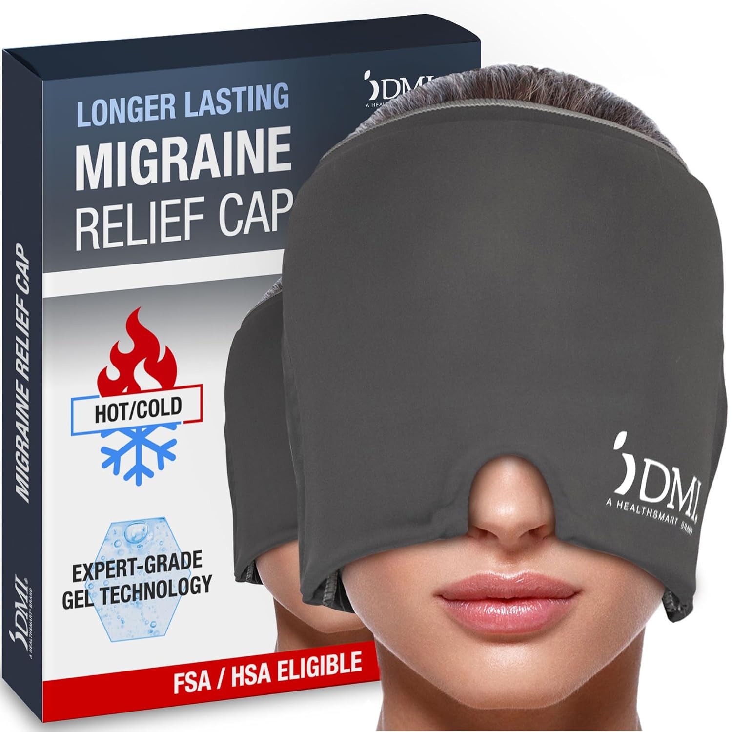 DMI Ultra Migraine Relief Cap - Natural Hot and Cold Therapy for ...