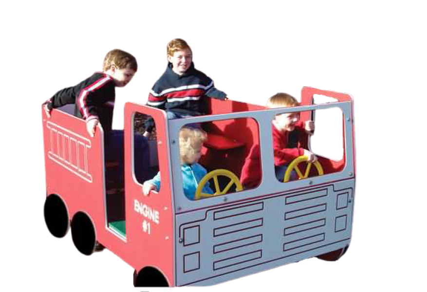 Multi-Spring Rider Playground Equipment, Fire Truck or School Bus ...