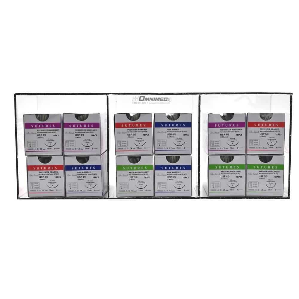 Omnimed Suture Rack, Wall Mounted, Acrylic