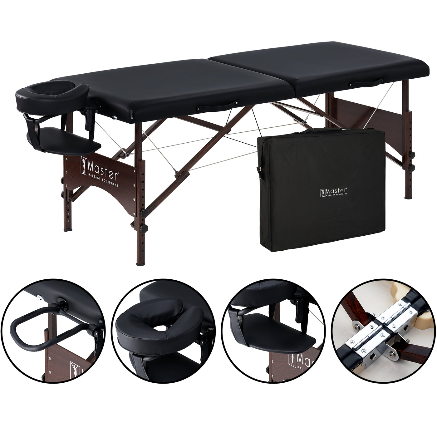 28 inch Portable Massage and Exercise Table with Walnut Wood Legs and ...