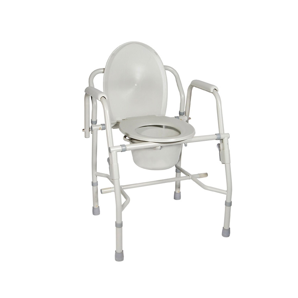 Steel Drop Arm Commode Chair for Safer Lateral Transfers and Flexible ...