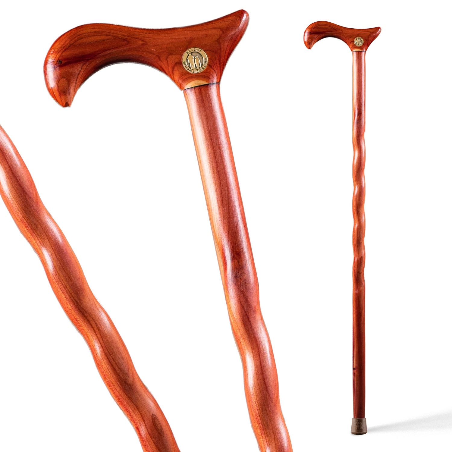Brazos Wooden Walking Cane for Men and Women | Handcrafted with Derby ...