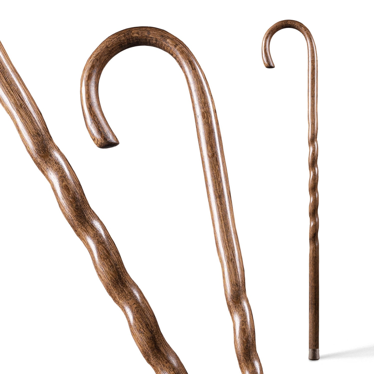 Brazos Wooden Walking Cane for Seniors and Mobility Support with Crook ...