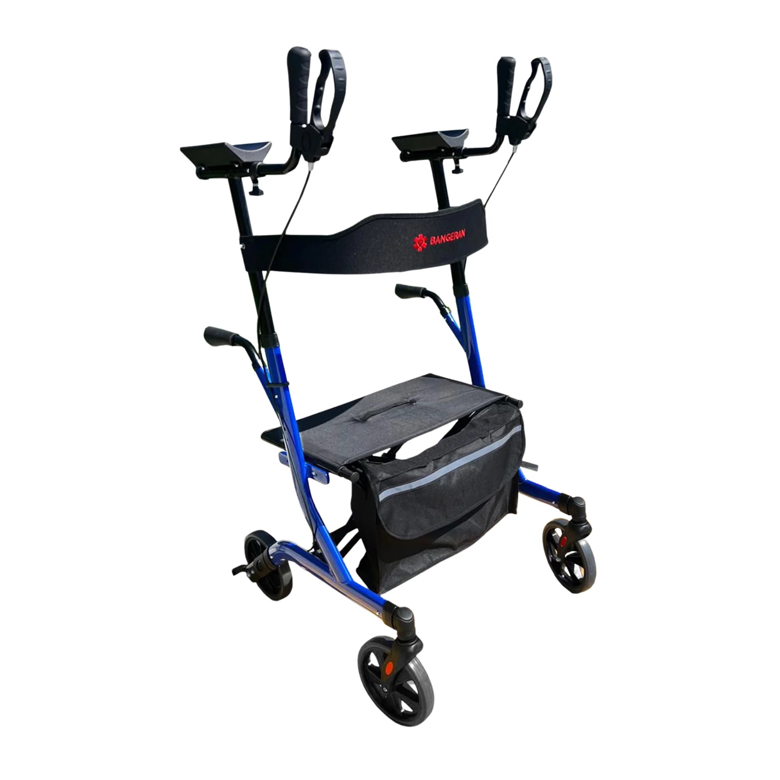 Upright Rollator Walker, Folding Design with 300 lbs. Weight Capacity ...