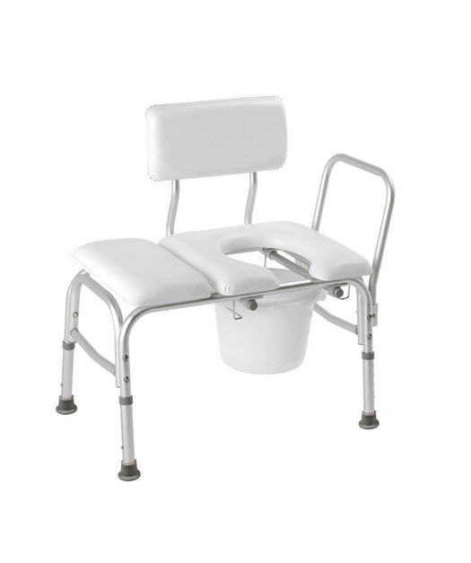 Carex Vinyl Padded Tub Transfer Bench with Seat Cut Out and Pail - 300 ...