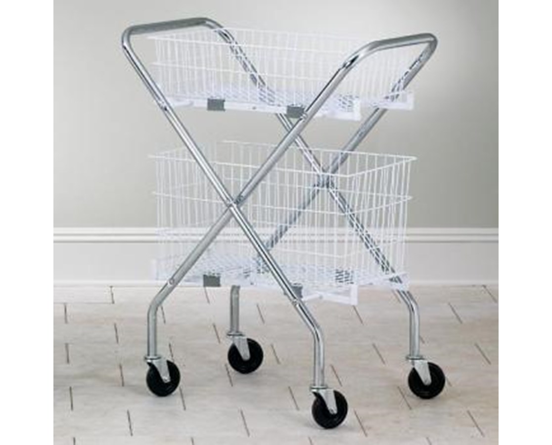 Chrome Folding Basket Cart Frame - FREE Shipping