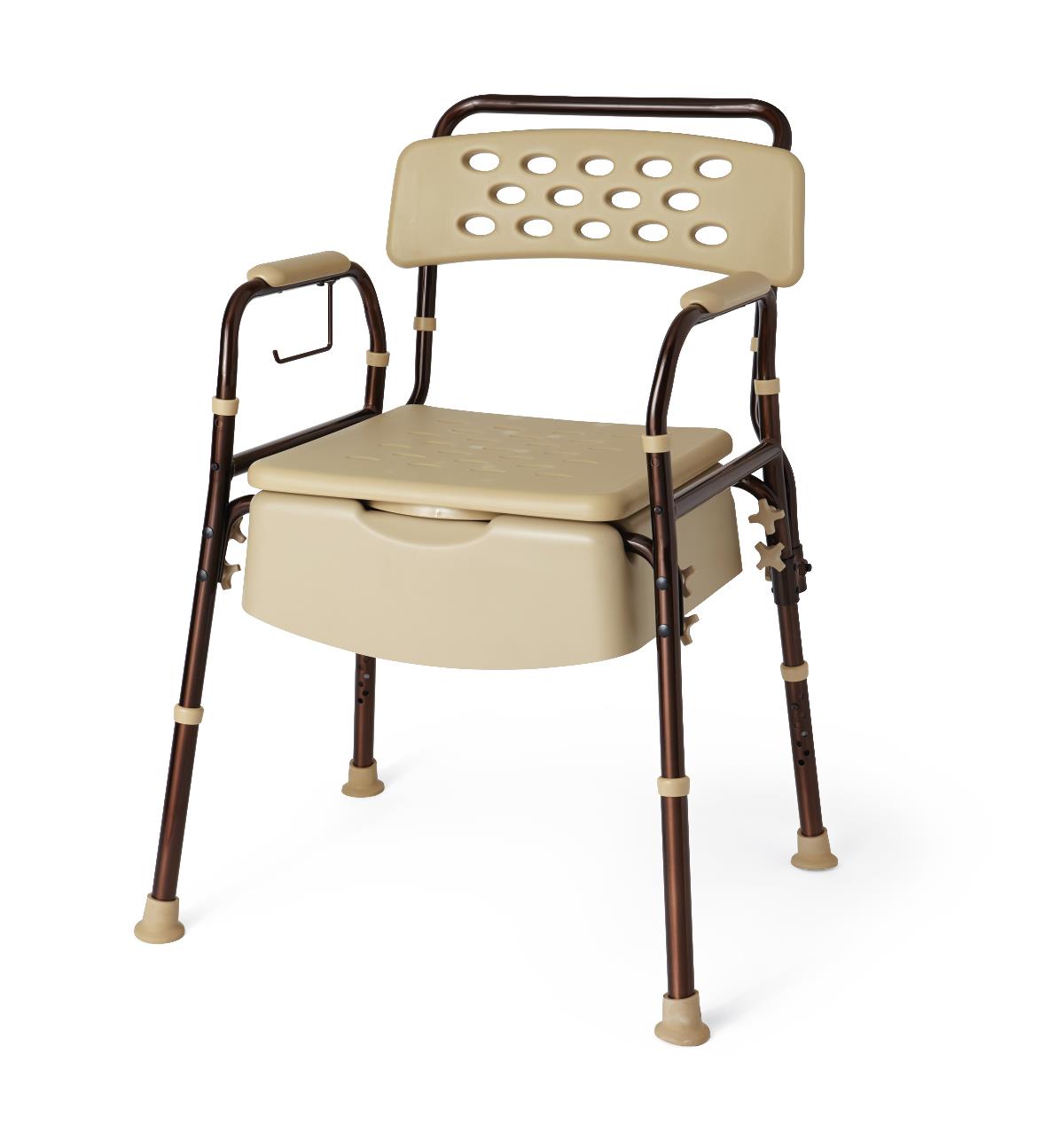 Medline Steel Bedside Commode - Durable, Easy-Clean Chair with Padded ...