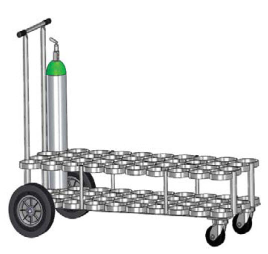 Oxygen Cylinder Cart with 40-Cyl. Capacity, Fits E, D, M6, and ML6 ...