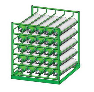 Horizontal 25 D/E Oxygen Cylinder Rack - FREE Shipping