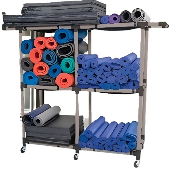 Yoga Mat Storage Cart with Heavy-Duty Casters by Duracart