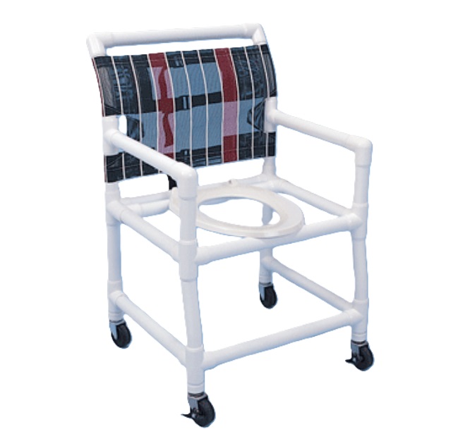 Wide Shower Commode Chair with Deluxe Elongated Seat and 350 Pounds ...
