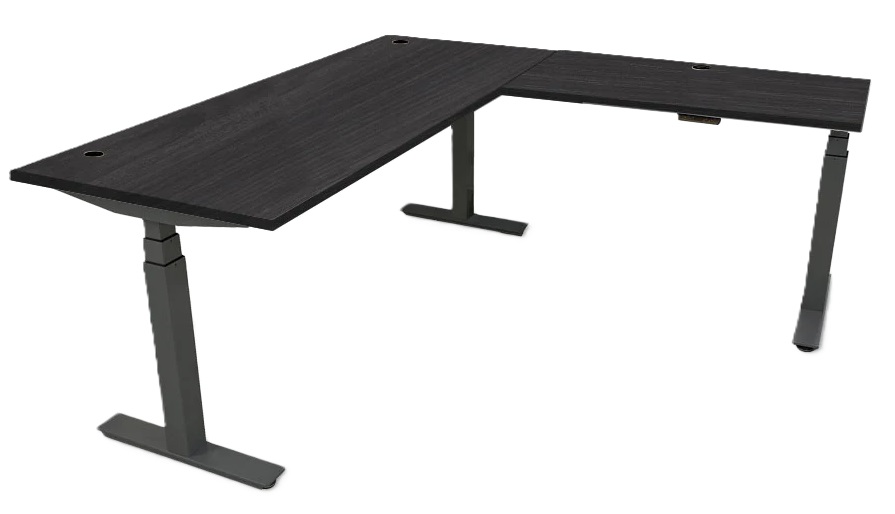 L-Shaped Height Adjustable Desk with Multiple Finish Options and 300 ...