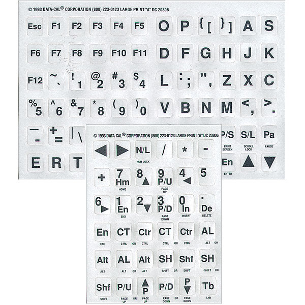 Large Print Overlays (Black on Ivory) - FREE Shipping