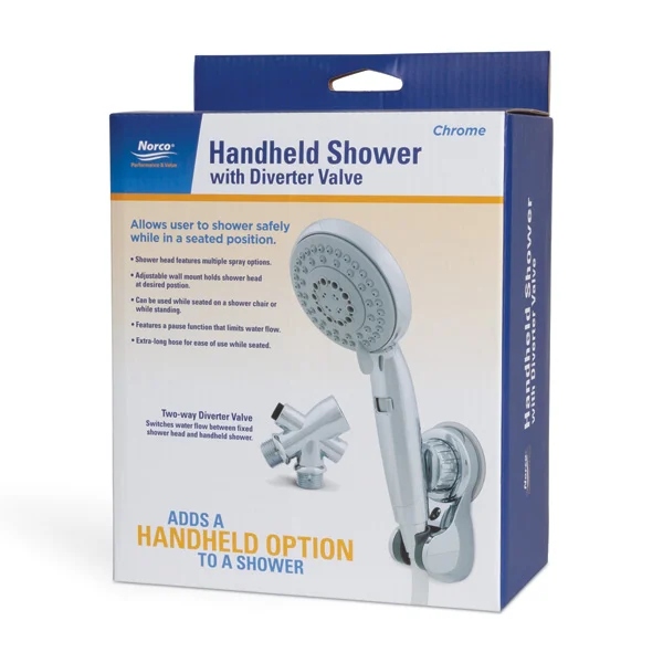 Handheld Shower Head with Diverter Valve - 84 in Long and 5 Spraying ...