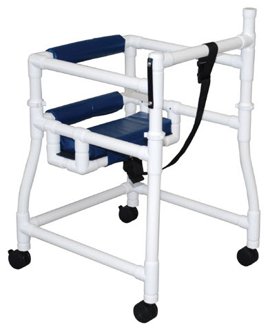 PVC Walker with Hard Seat and Padded Backrest