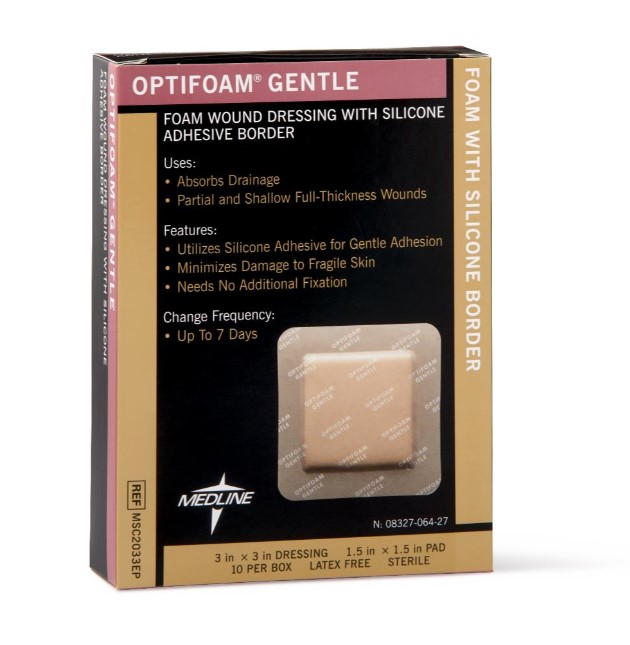 Foam Wound Dressing with Silicone Adhesive Border from Medline