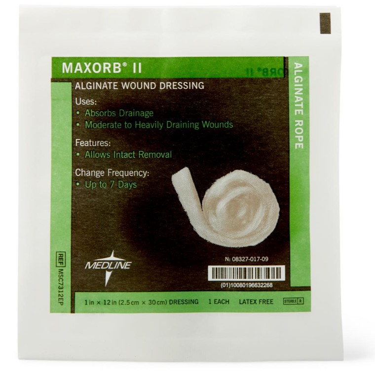 Wound Dressing with Calcium Alginate Maxorb II from Medline