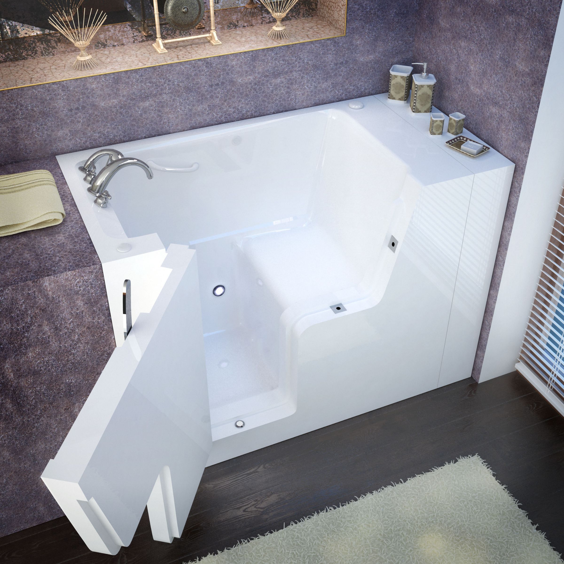 Wheelchair Accessible Walk In Tub with Jets - Meditub 2953WCA