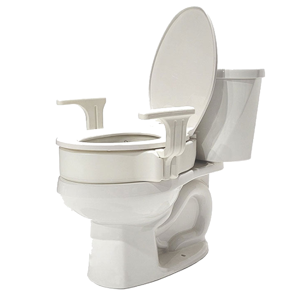 Raised Toilet Seat with 4-inch Rise and Elevated Handles - 300 Pounds ...
